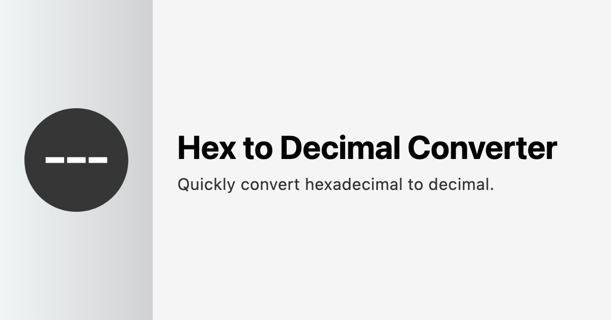 Hex to Decimal Converter - Convert Hexadecimal to Decimal Hex to Decimal Converter - Convert Hexadecimal to Decimal